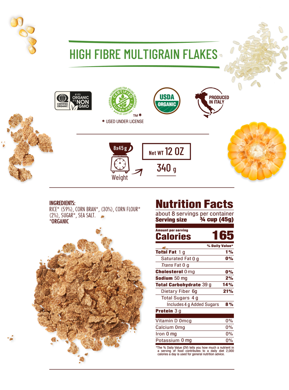 HIGH FIBRE MULTIGRAIN FLAKES - VitaBella Healthiness and well-being